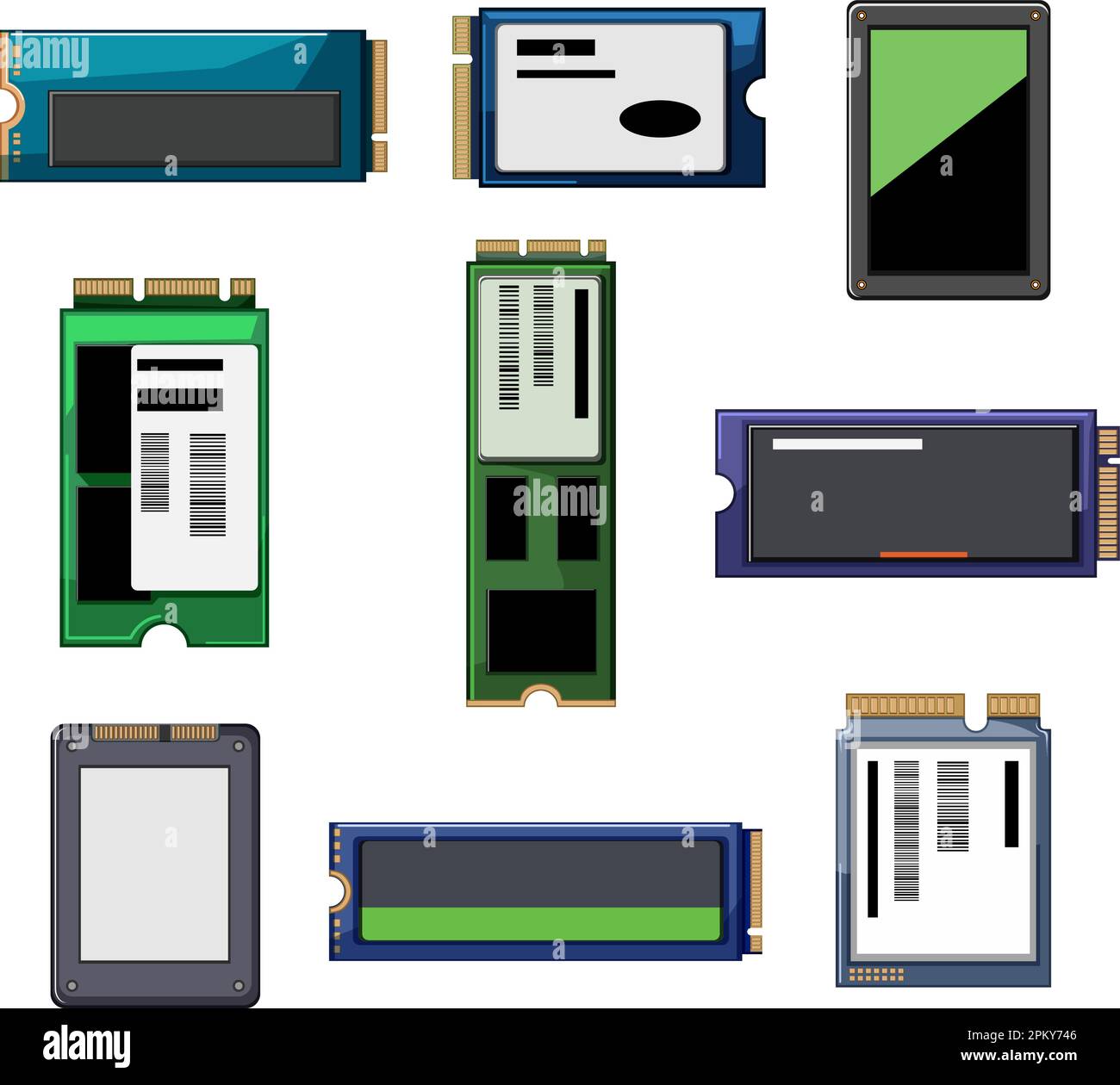 ssd storage set cartoon vector illustration Stock Vector Image & Art ...