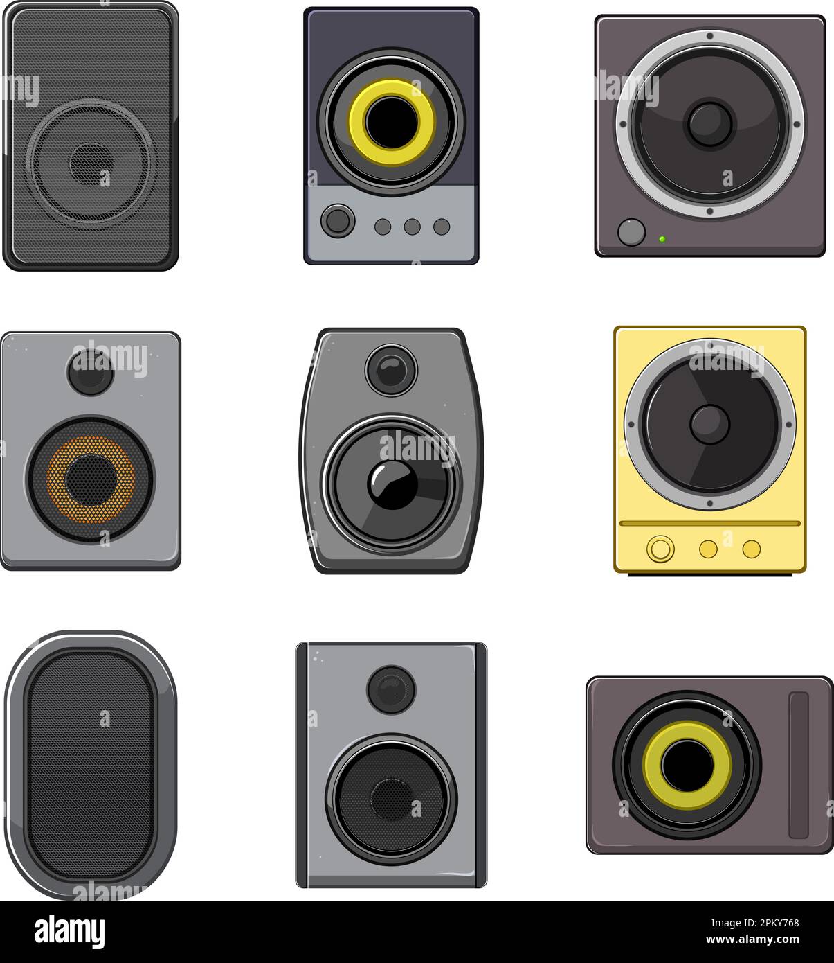 studio sound monitor set cartoon vector illustration Stock Vector Image ...