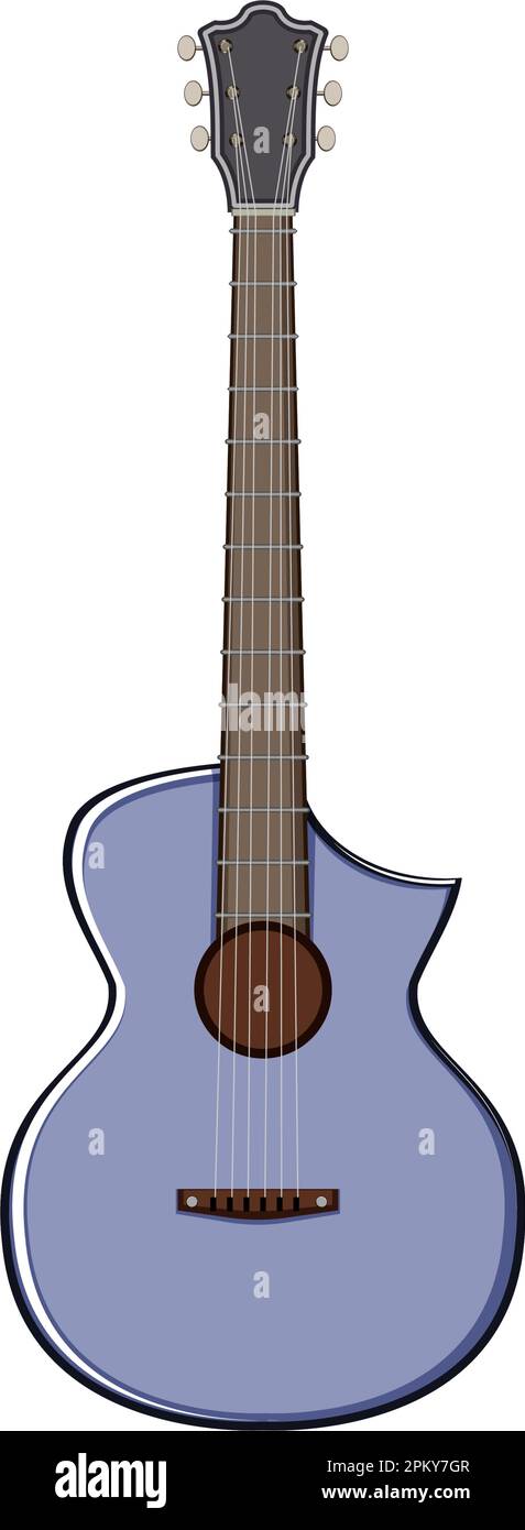 music acoustic guitar cartoon vector illustration Stock Vector Image ...