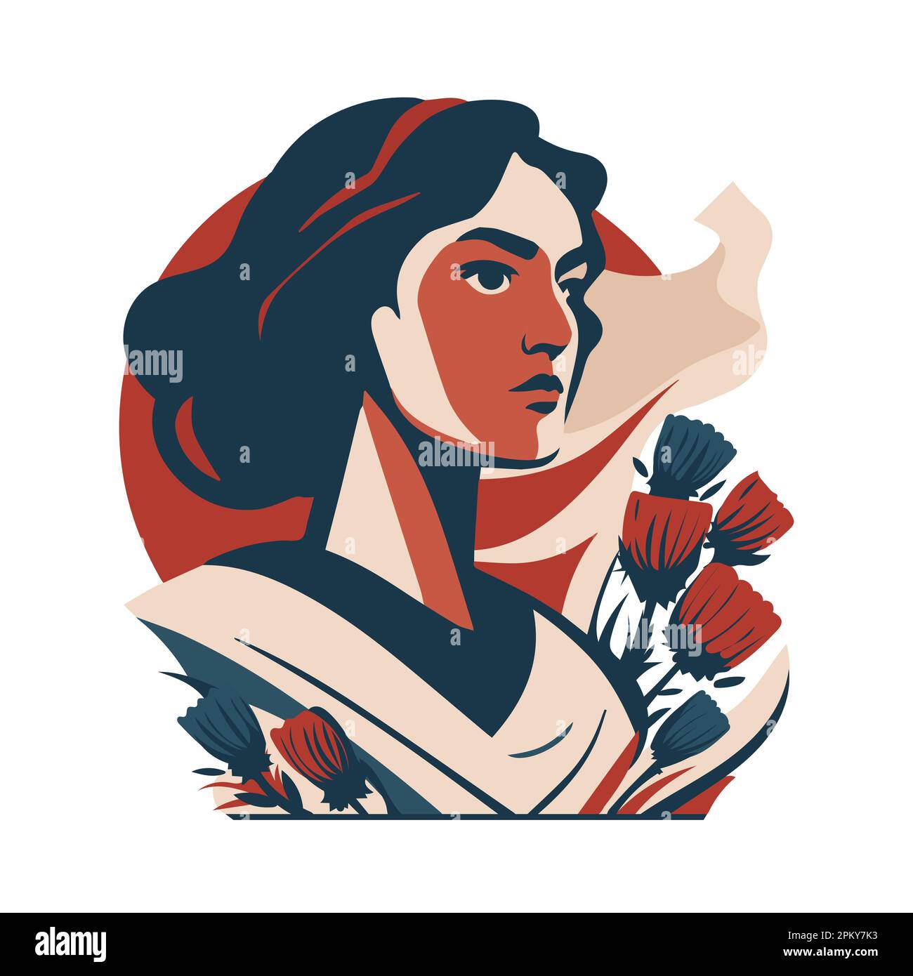 Feminism power concept. Poster or banner for website. A strong woman ...