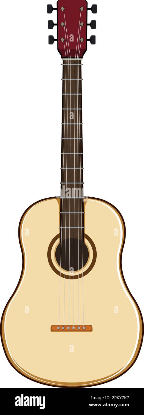 instrument acoustic guitar cartoon vector illustration Stock Vector ...