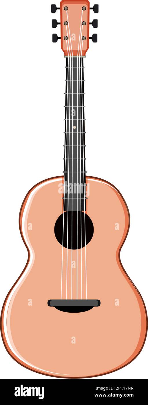 rock acoustic guitar cartoon vector illustration Stock Vector Image ...