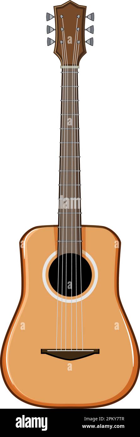 classic acoustic guitar cartoon vector illustration Stock Vector Image ...