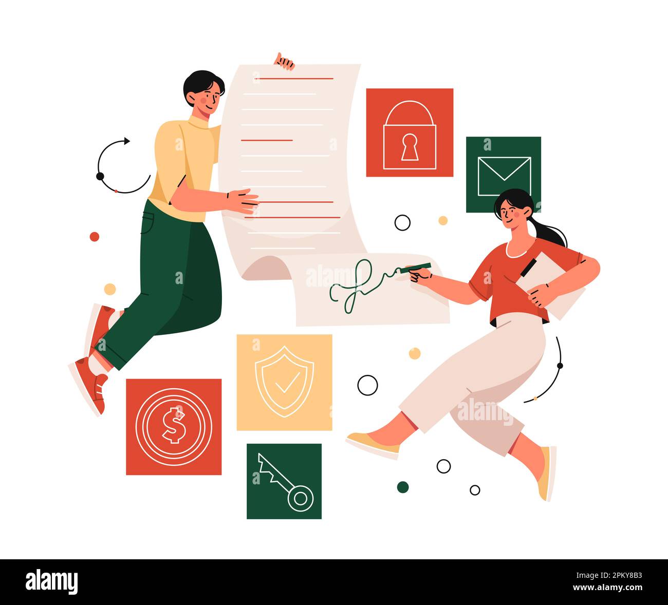 Woman signing check Stock Vector Images - Alamy