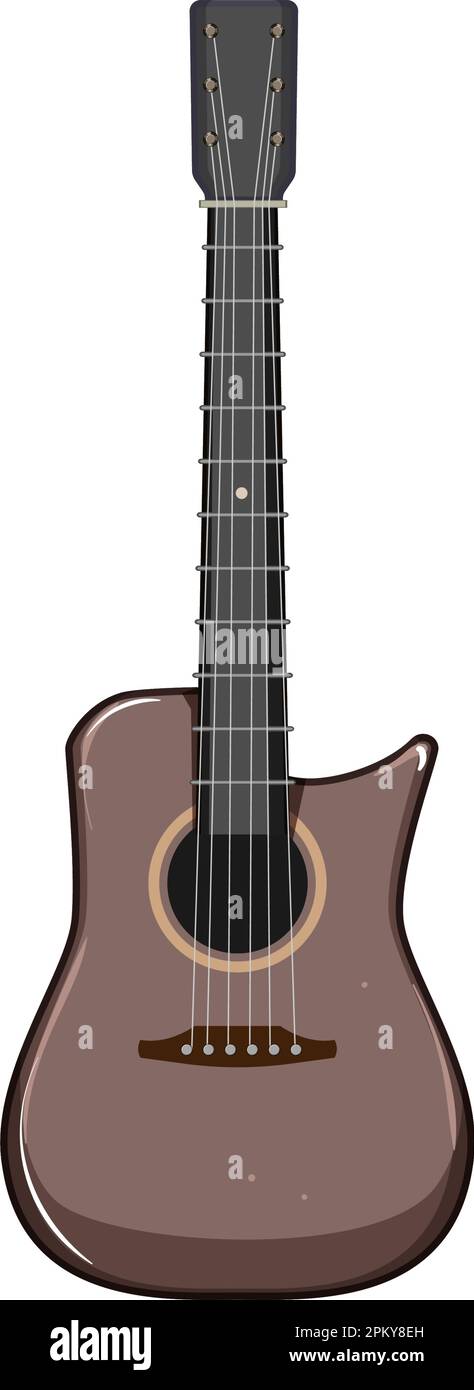 country acoustic guitar cartoon vector illustration Stock Vector Image ...