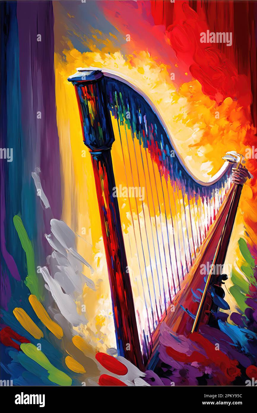 Abstract harp illustration hi-res stock photography and images - Alamy