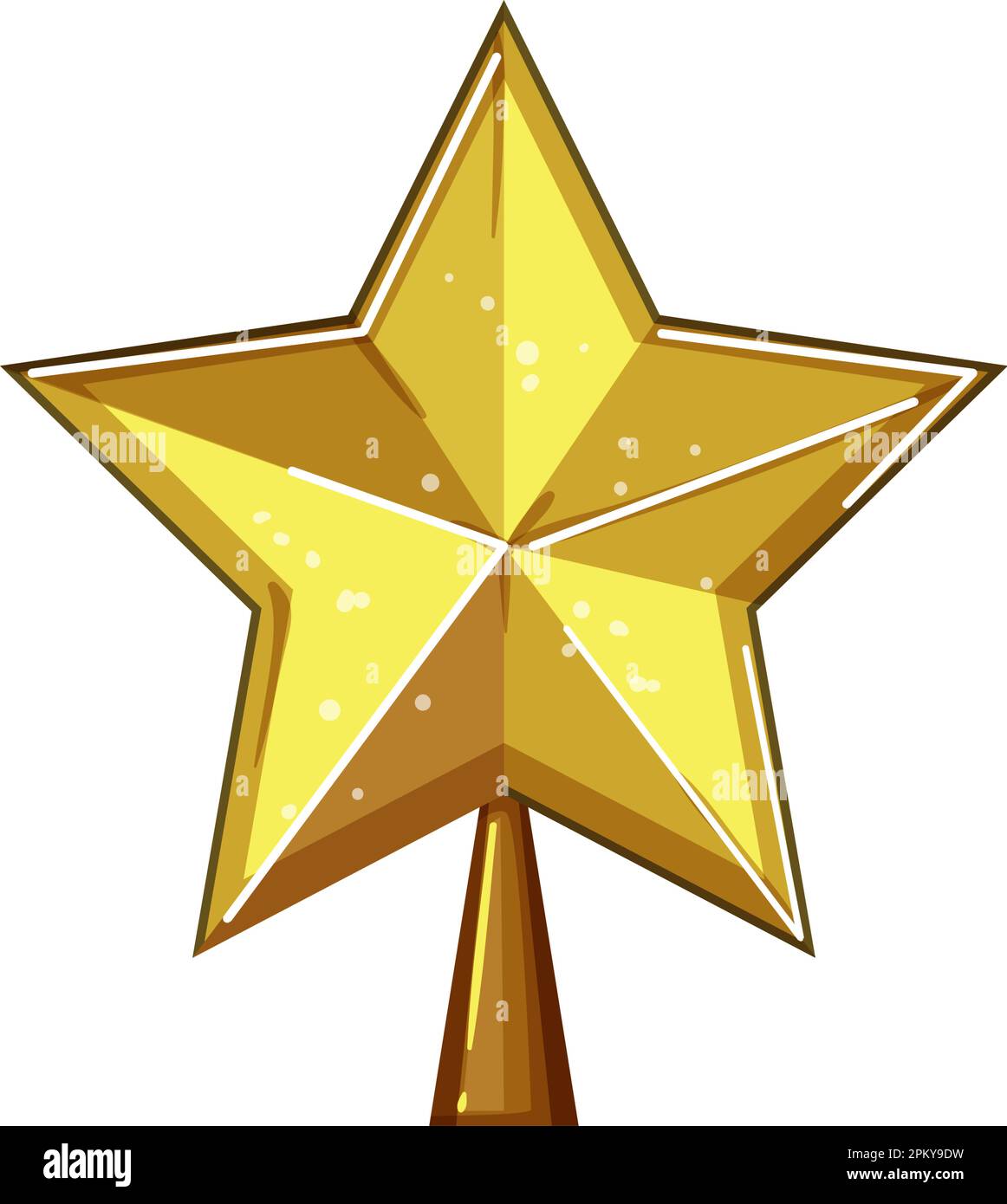 gold christmas star cartoon vector illustration Stock Vector Image ...