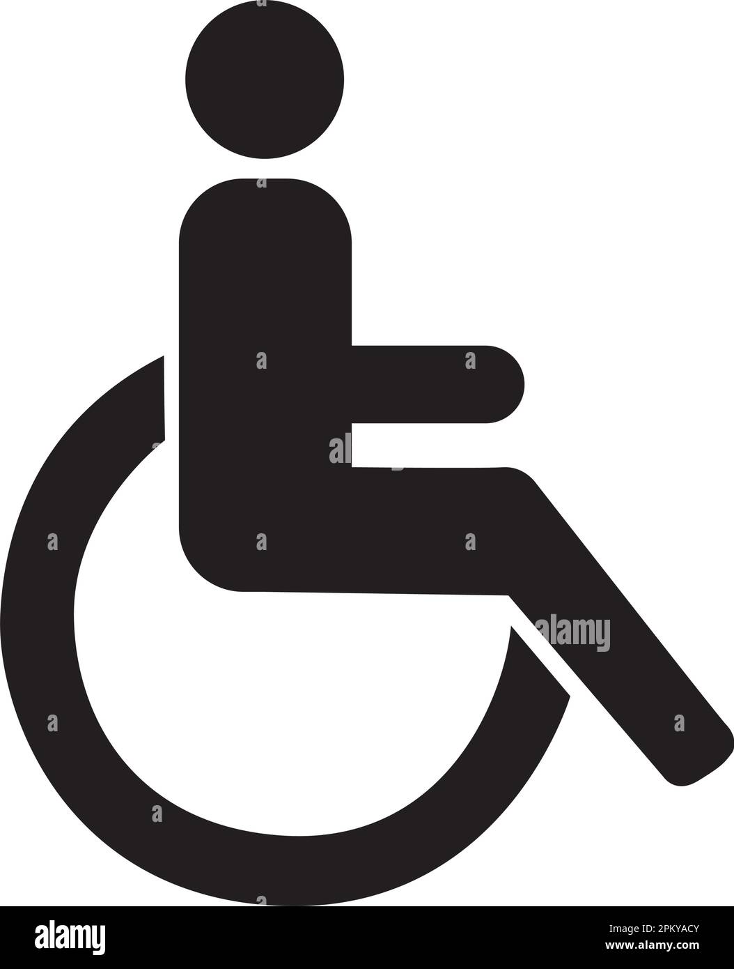 WHEELCHAIR PICTOGRAM, DISABILITY BLACK ICON, REDUCED MOBILITY Stock ...