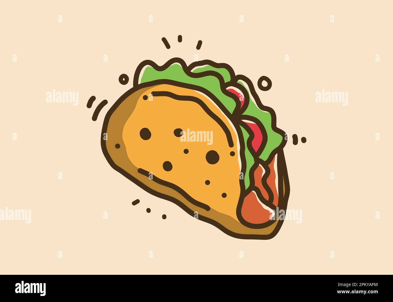 Hand drawing illustration design of mexican food tacos Stock Vector ...