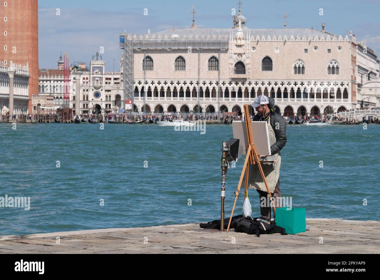 A view of the San Marco Basin and the Doge's Palace in Venice, Italy ...