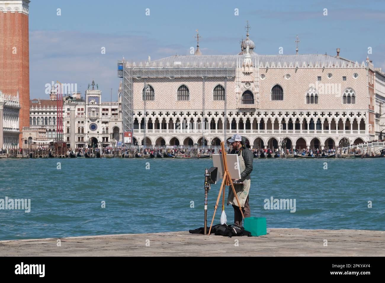 A view of the San Marco Basin and the Doge's Palace in Venice, Italy ...