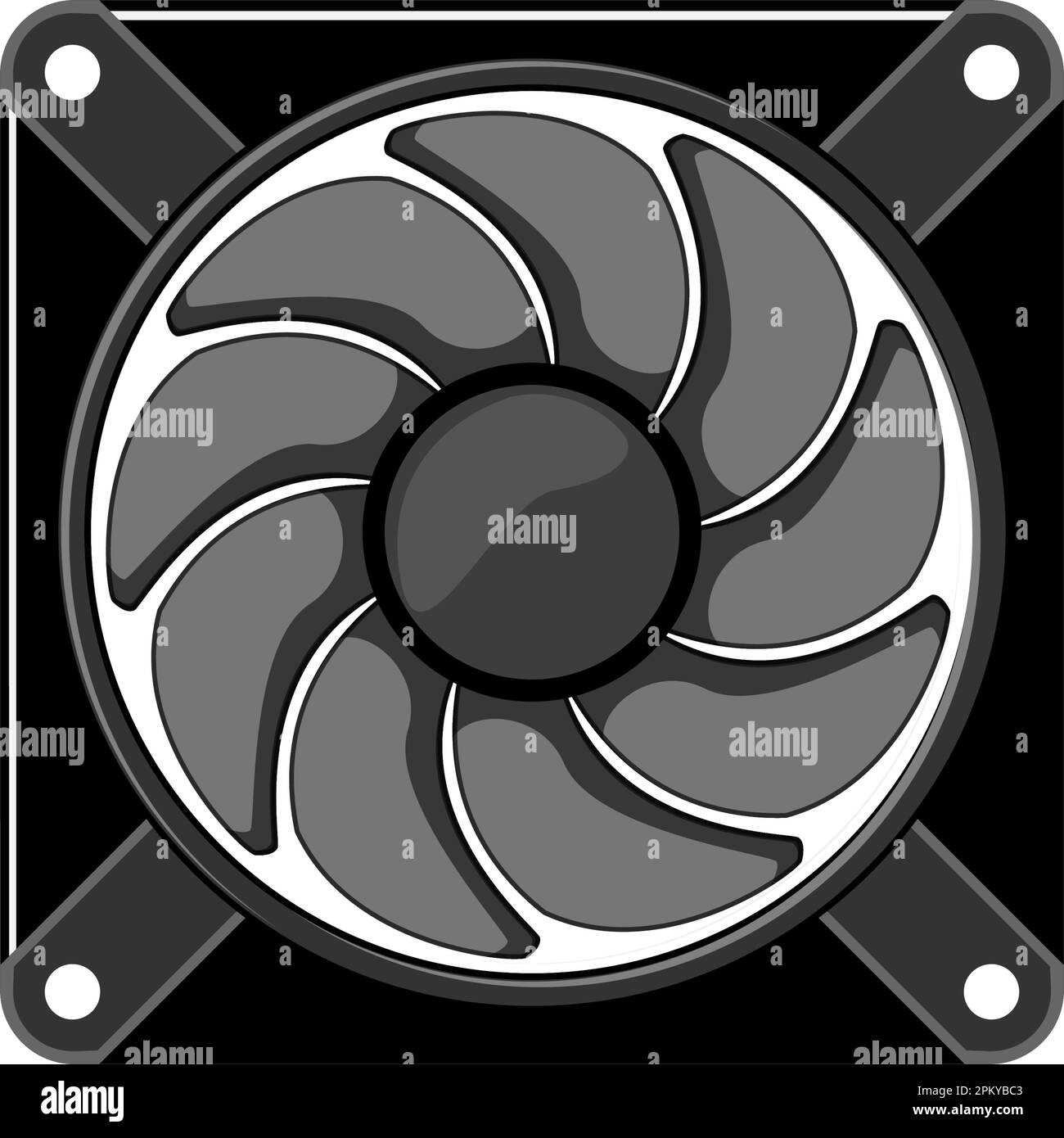 cpu cooling fan pc cartoon vector illustration Stock Vector Image & Art ...