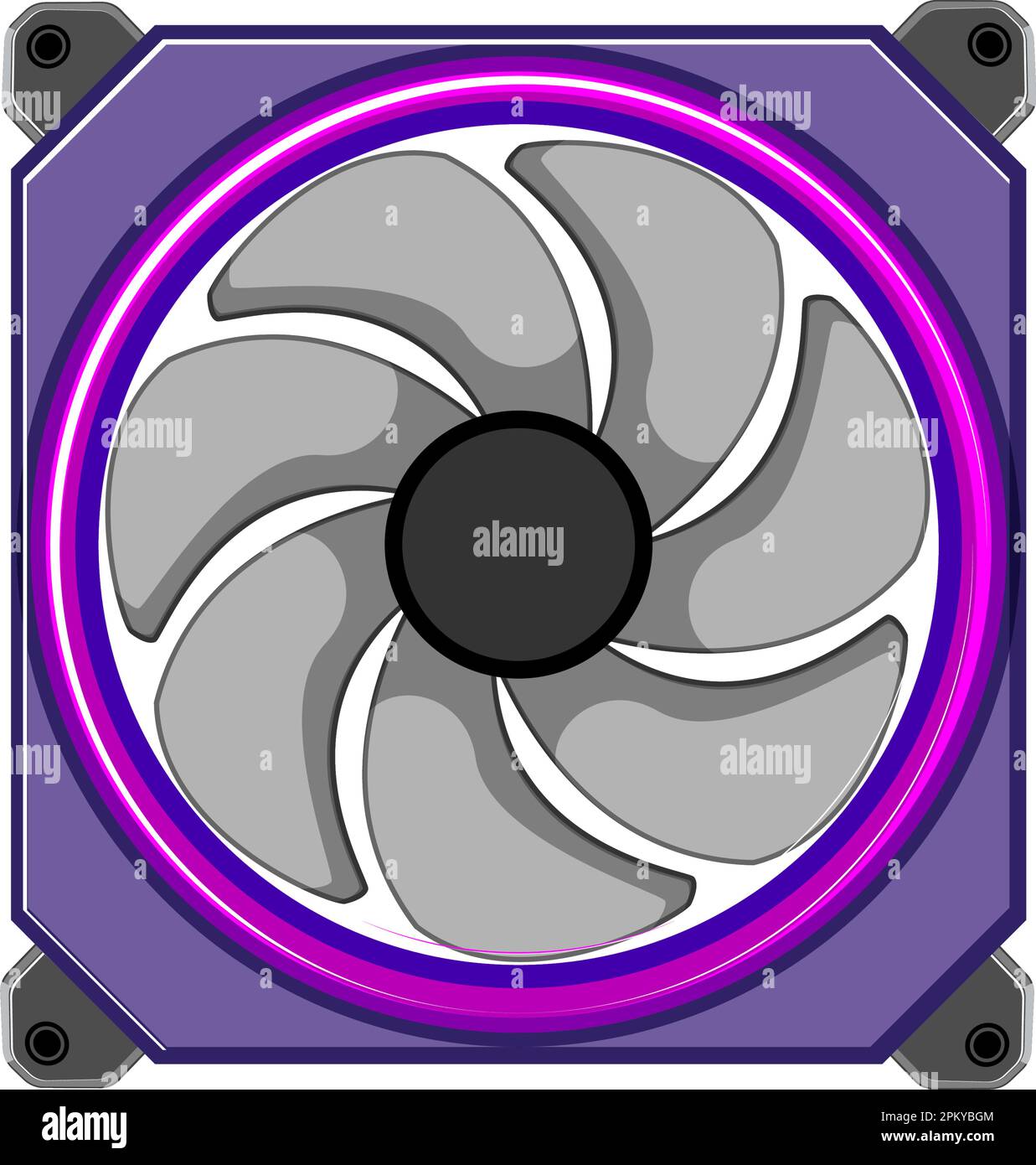 cooler cooling fan pc cartoon vector illustration Stock Vector Image ...