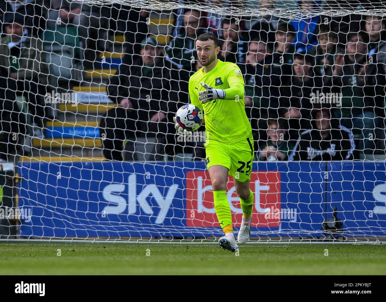 Callum Burton #25 of Plymouth Argyle makes a save during the Sky Bet ...