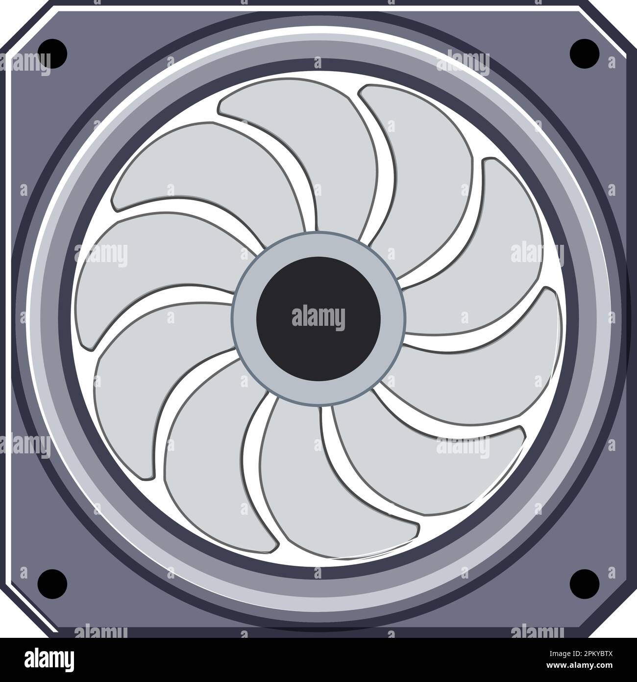 processor cooling fan pc cartoon vector illustration Stock Vector Image ...