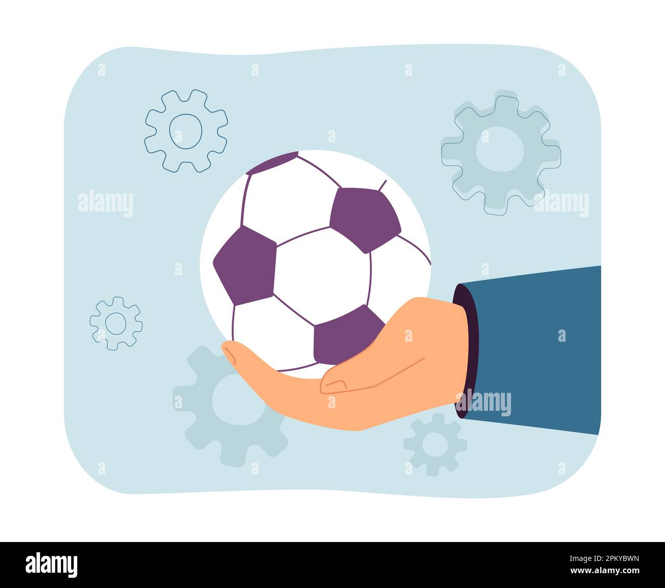 Human hand holding soccer ball Stock Vector Image & Art - Alamy