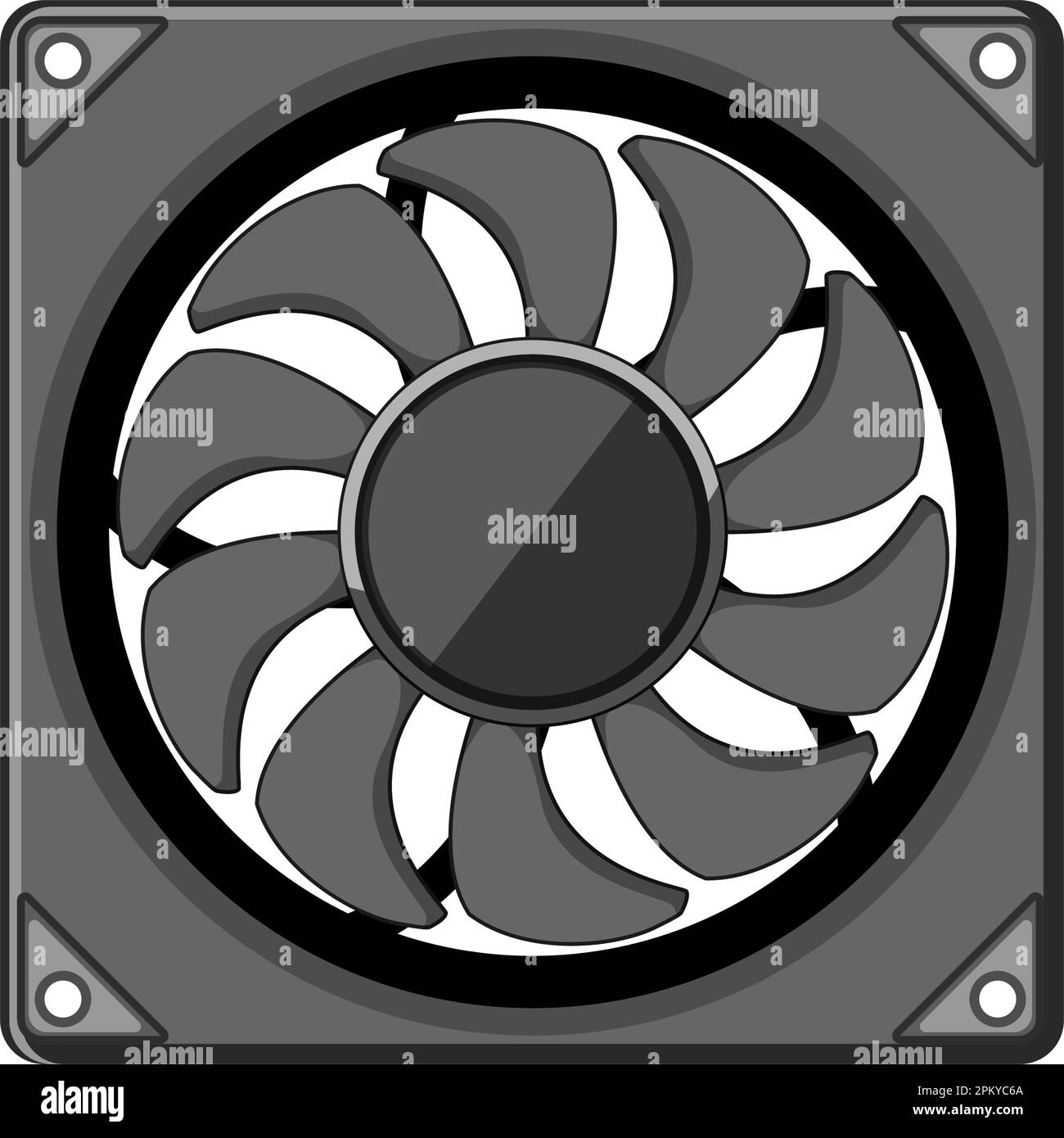 system cooling fan pc cartoon vector illustration Stock Vector Image ...
