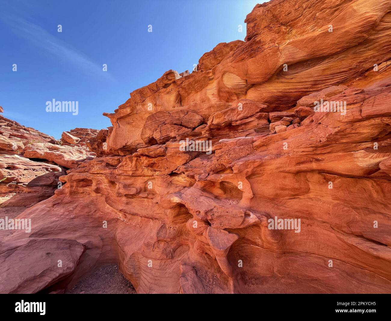 Colored canyon with red rocks. Egypt, desert, the Sinai Peninsula ...