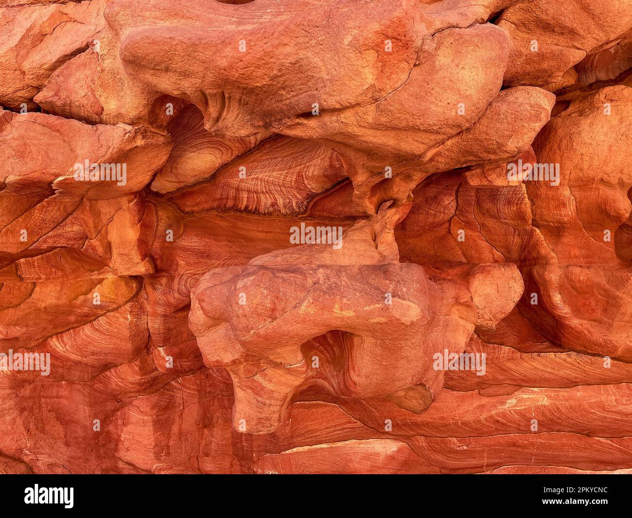 Stones and textures of the colored Red Salam Canyon, Egypt Stock Photo ...