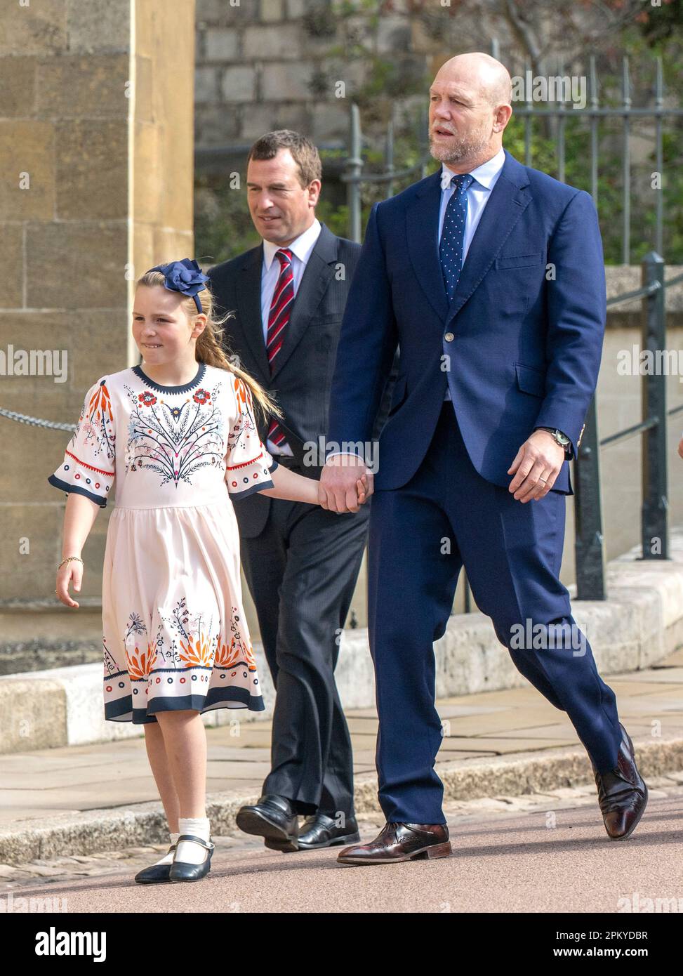 Windsor, England. UK. 09 April, 2023. Mia Tindall, Peter Phillips and ...