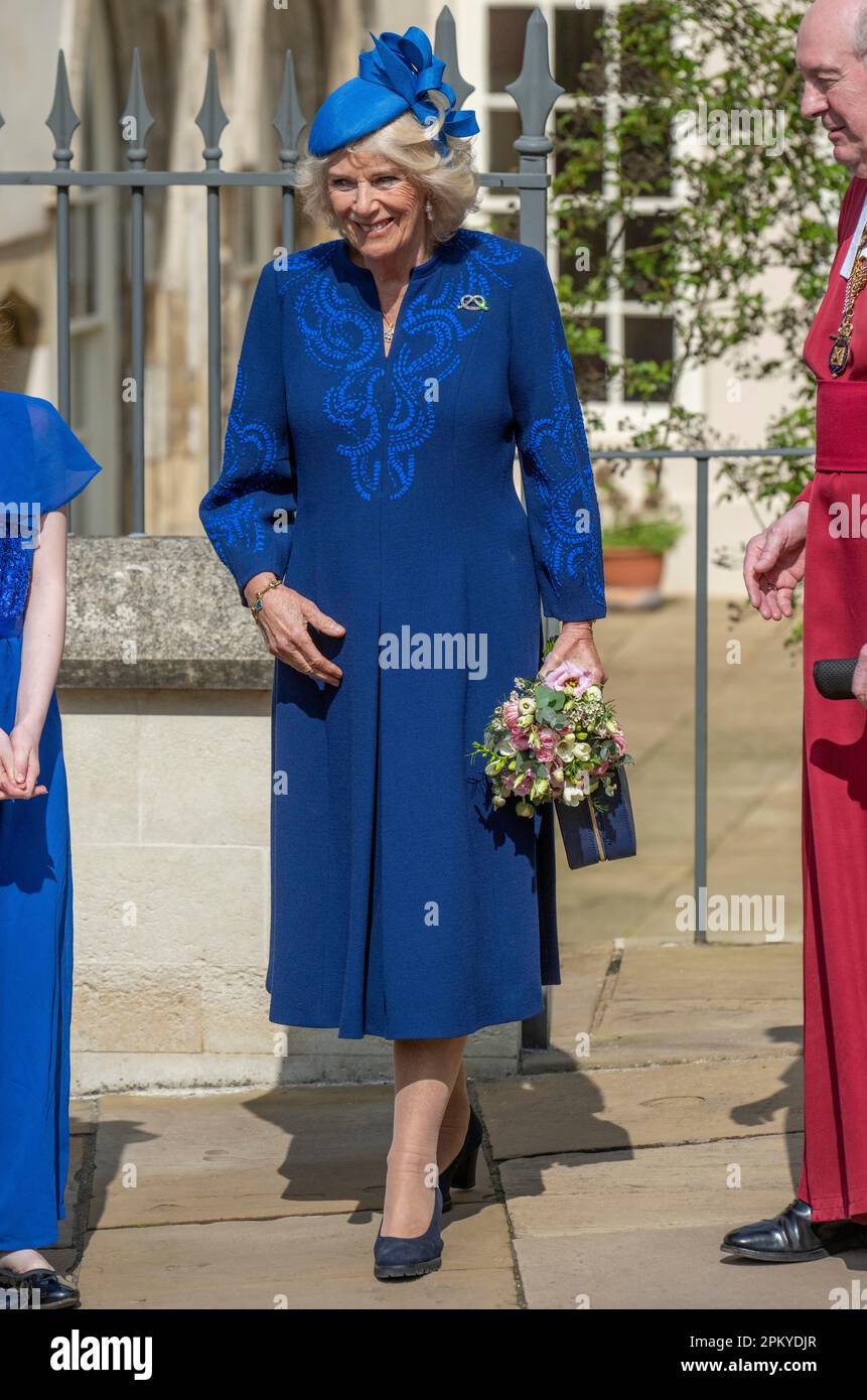 Windsor, England. UK. 09 April, 2023. Camilla, the Queen Consort ...