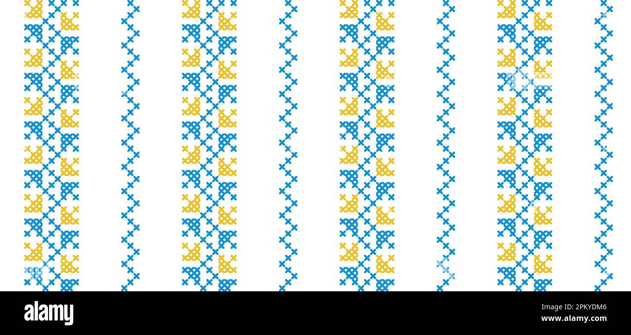Ukrainian vector seamless fashion pattern. Decoration in blue and ...