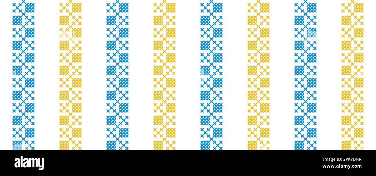 Ukrainian vector seamless fashion pattern. Decoration in blue and ...