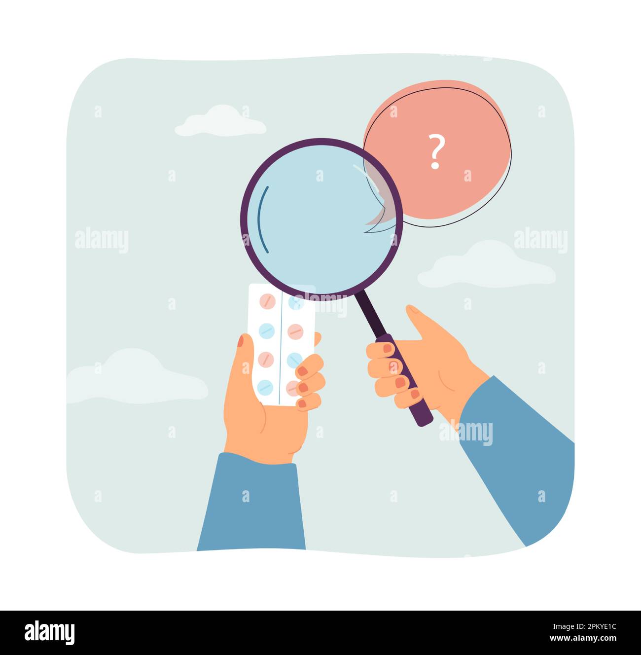 Hands holding magnifying glass information searching hi-res stock photography and images - Alamy