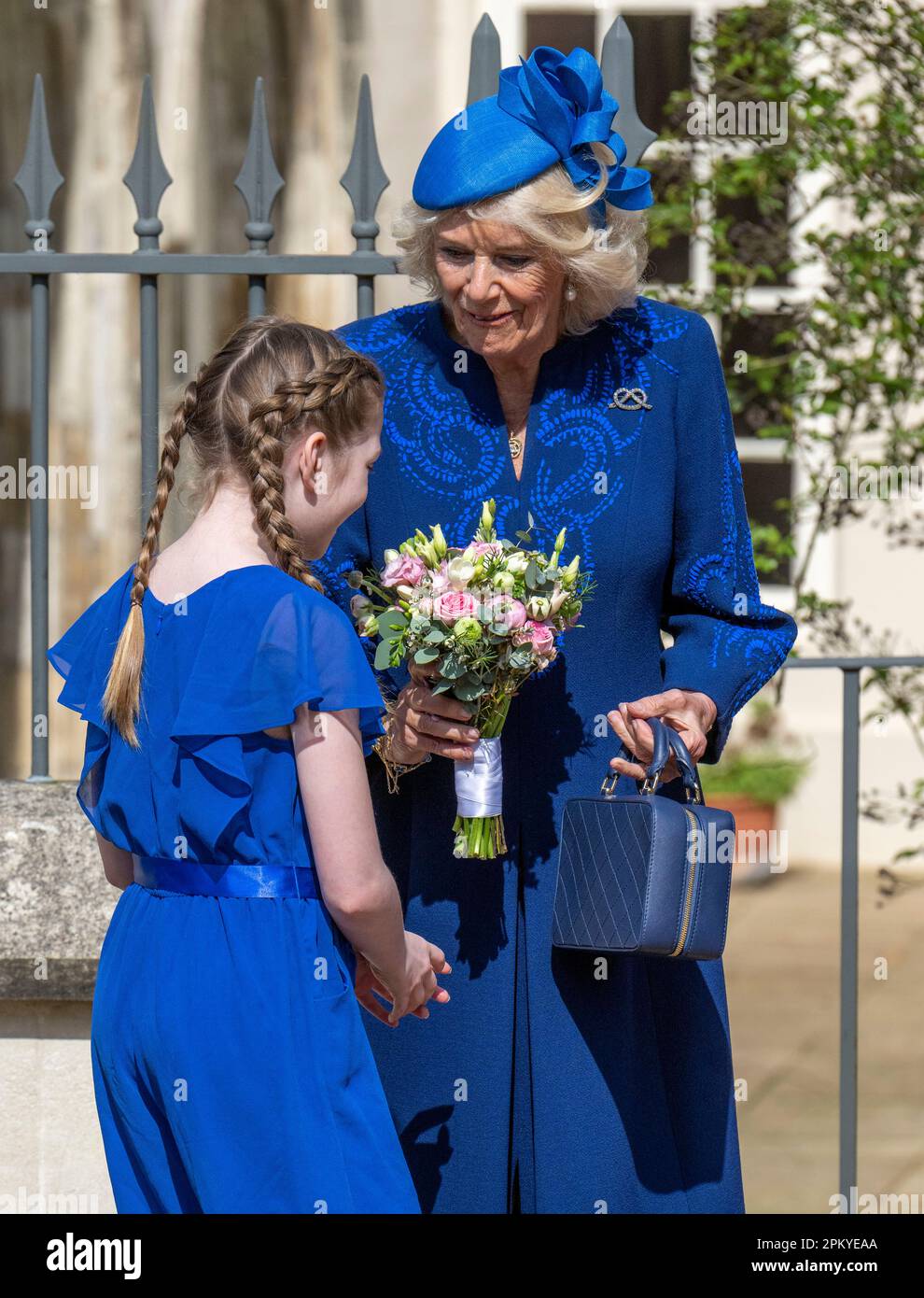 Windsor, England. UK. 09 April, 2023. Camilla, the Queen Consort ...