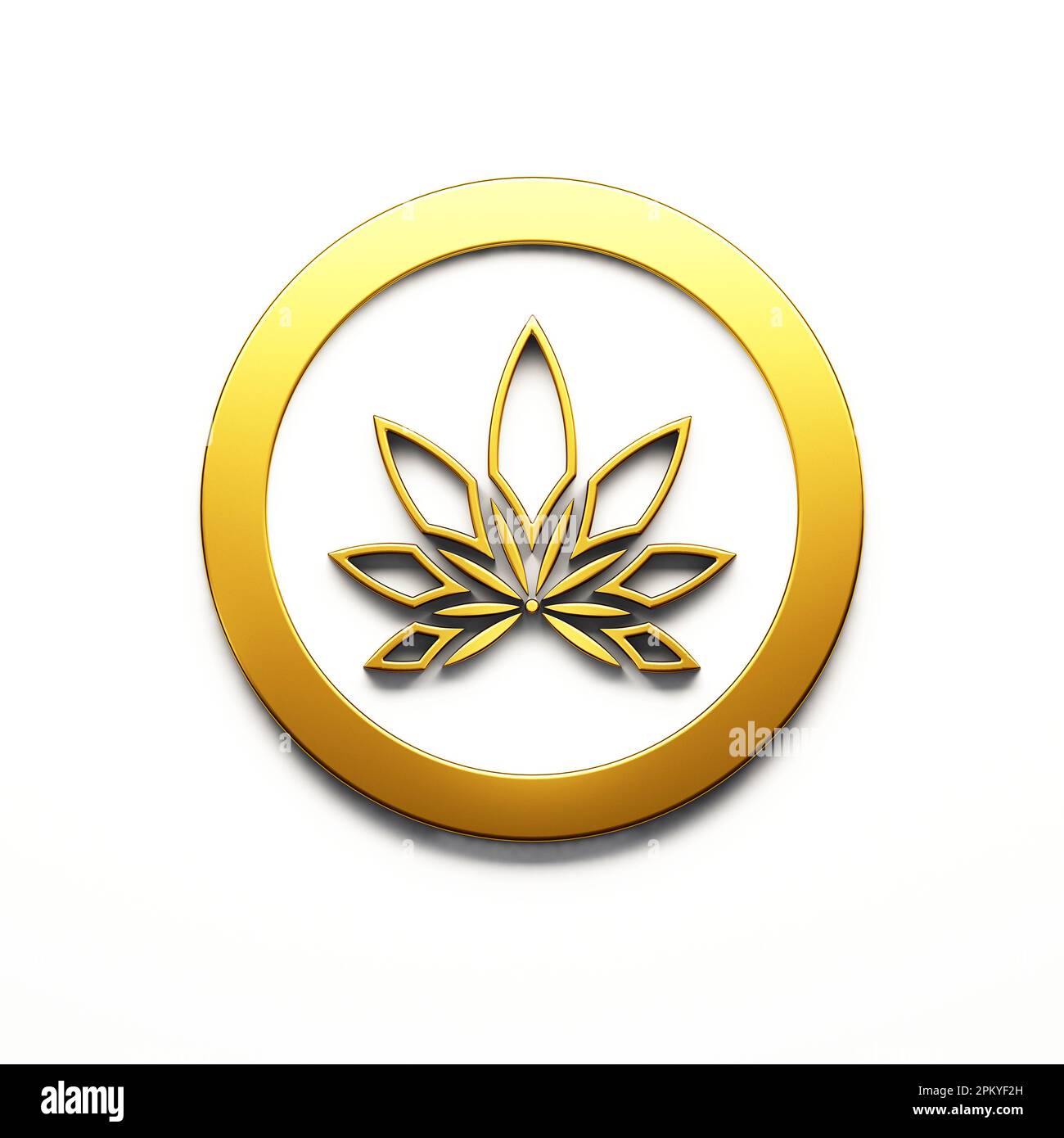 Marijuana minmalist leaves cannabis golden color style logo icon ...