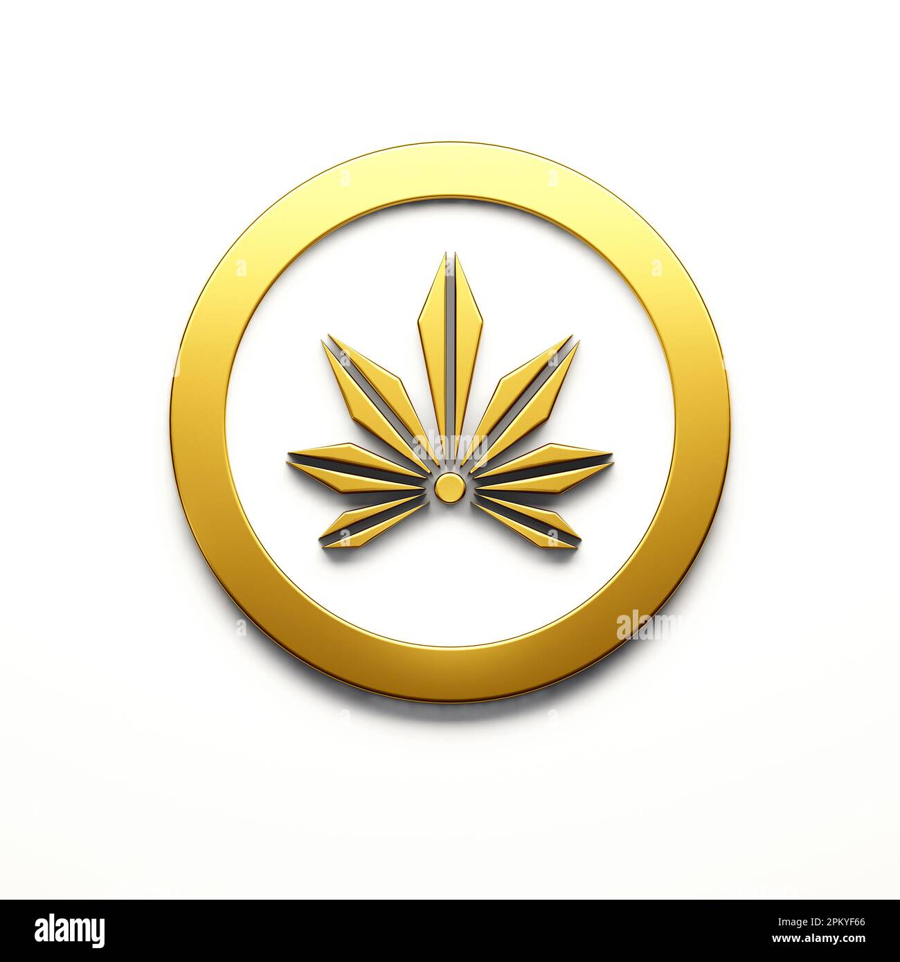 Marijuana minmalist leaves cannabis golden color style logo icon ...
