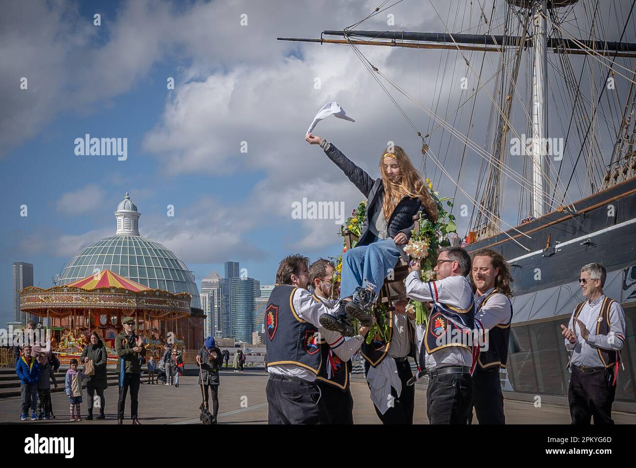 London, UK. 10th April, 2023. Easter Chair Lifting Tradition by ...