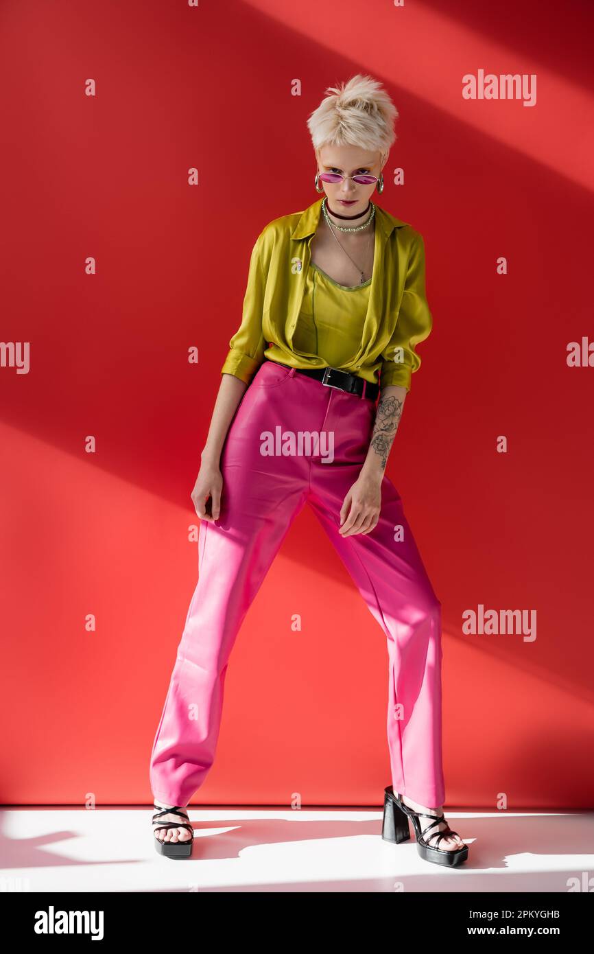 Pretty young albino woman posing hi-res stock photography and images ...