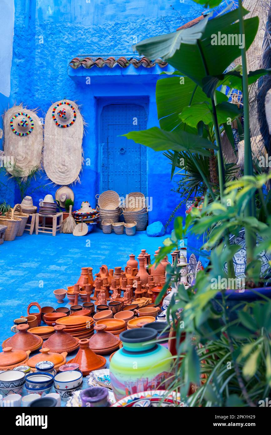 Traditional Moroccan Tajine pottery in different colors for sale Stock ...