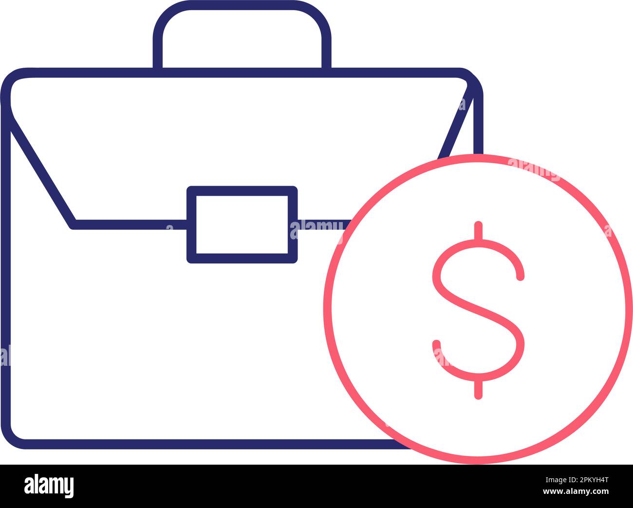 Coin with portfolio, money and stock portfolio, investing outline color ...