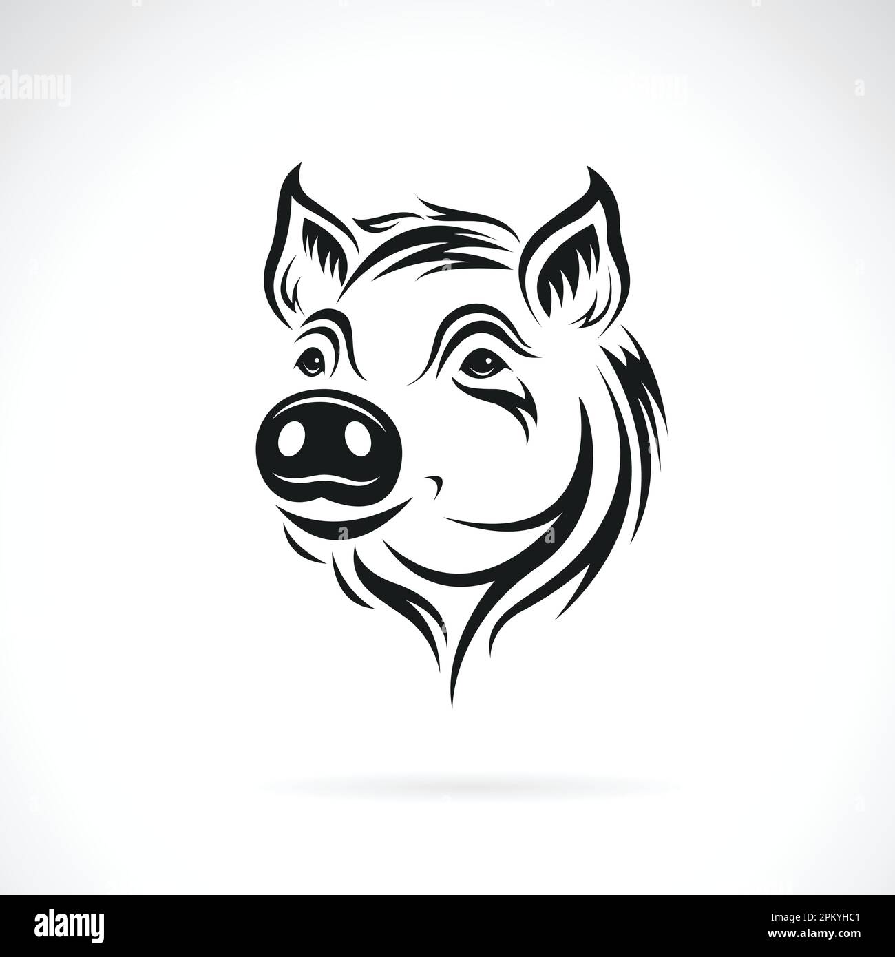 Vector of a pig head design on white background. Easy editable layered ...