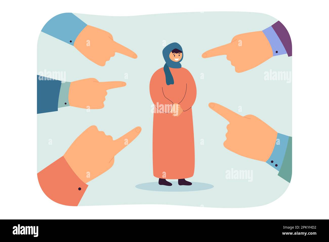 Fingers pointing at Muslim girl in hijab Stock Vector Image & Art - Alamy