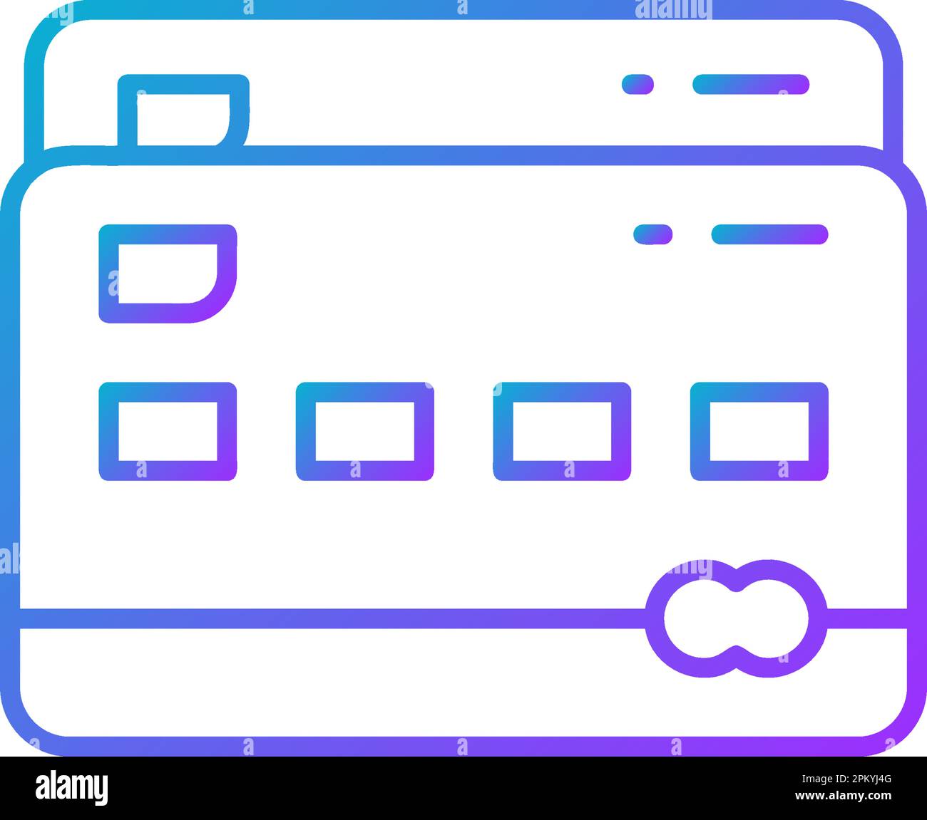 Two credit cards, bank cards gradient lineal icon. Shopping, online ...