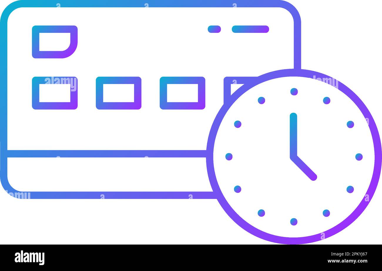 Credit card with clock, money payment processing, time is money ...