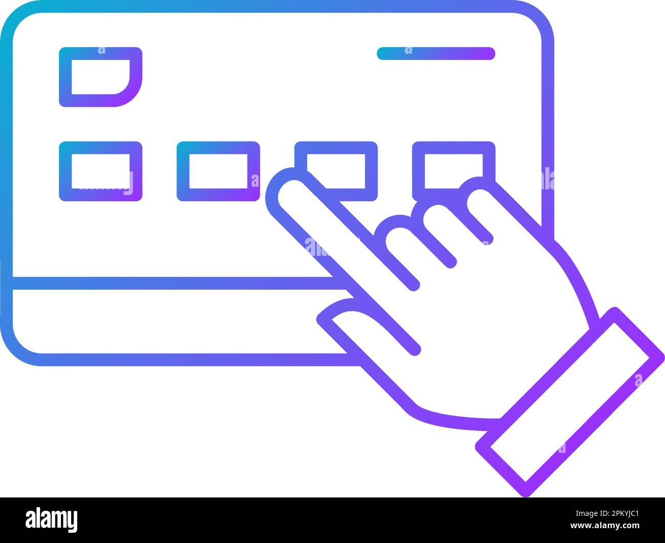 Finger click on the credit card, choice of debit card for payment ...