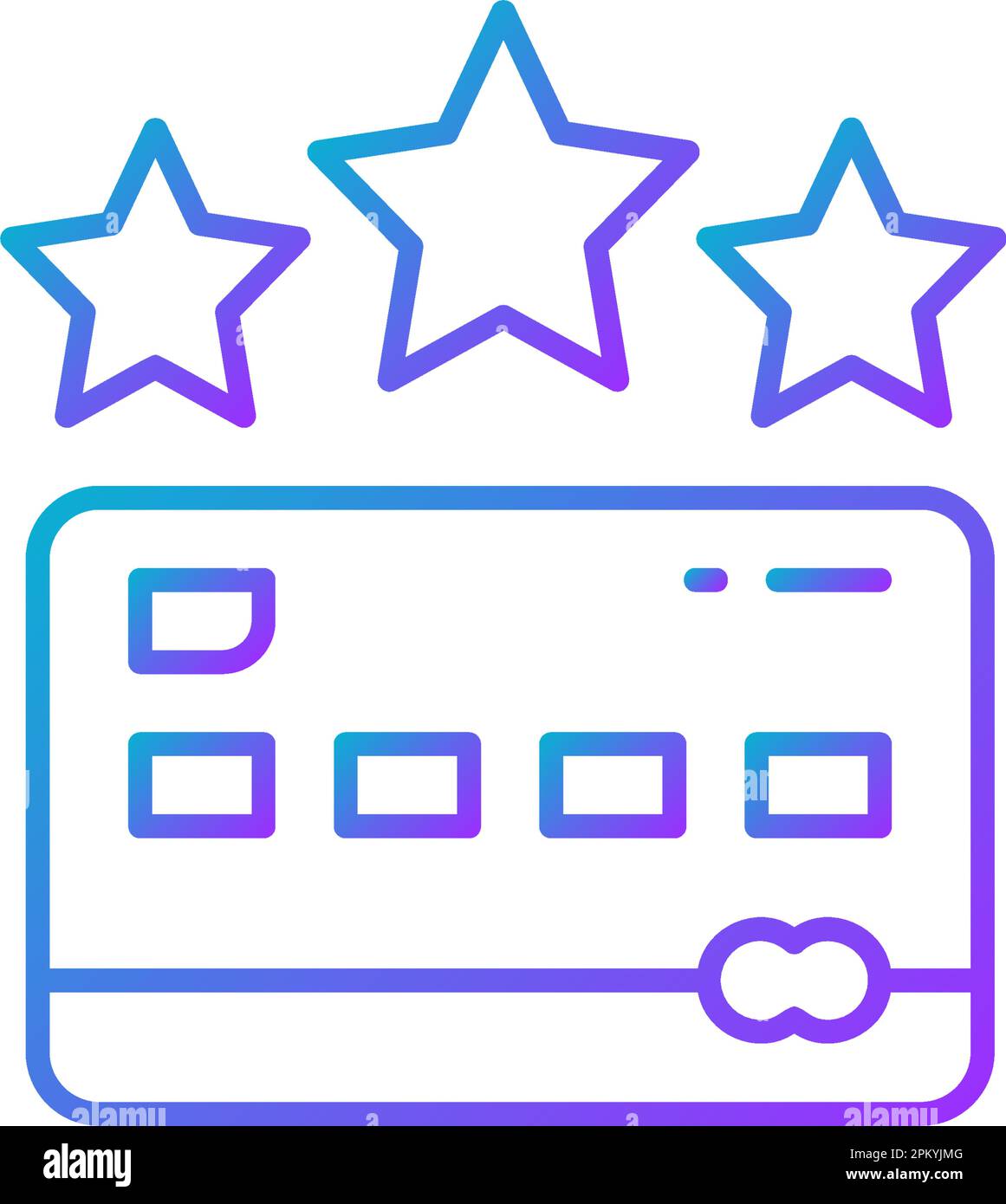 Credit card rating, review, 3 star rating gradient lineal icon ...