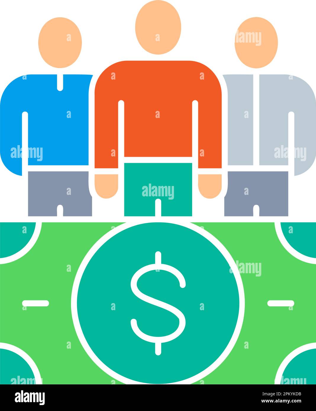 Dollar banknotes with team, business team white outline icon. Cash ...