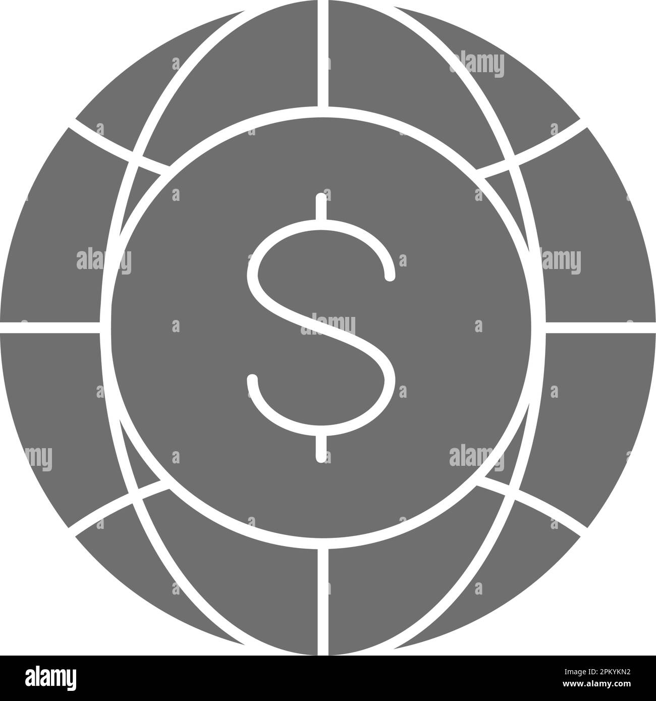 Globe earth with coin, online payment, worlds finance grey fill icon ...