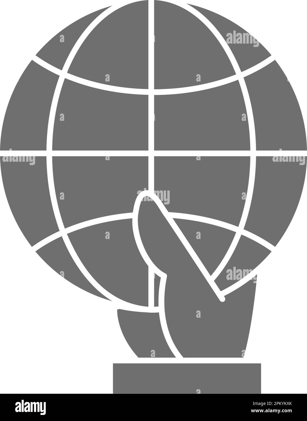 Hand holding Earth globe, save the planet, Earth day grey fill icon ...