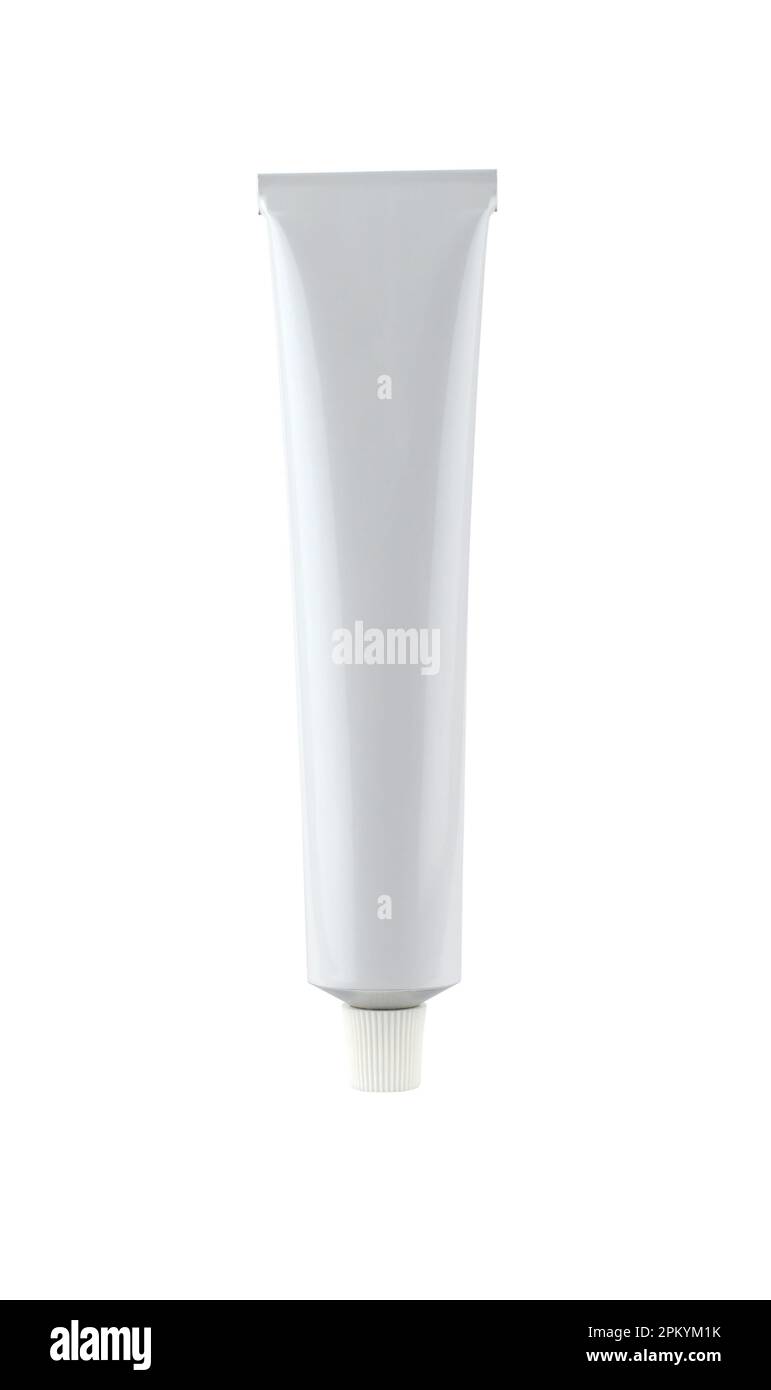 White medical or cosmetic cream tube mockup isolated from background ...