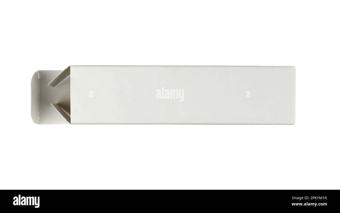 Open white box isolated from background - top view Stock Photo - Alamy
