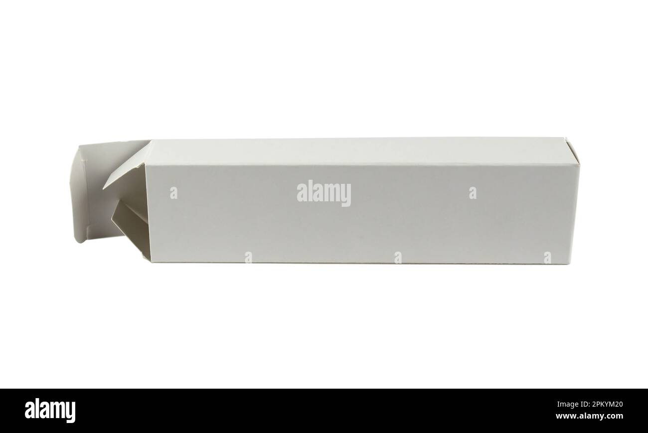 Open white box isolated from background - horizontal position Stock ...