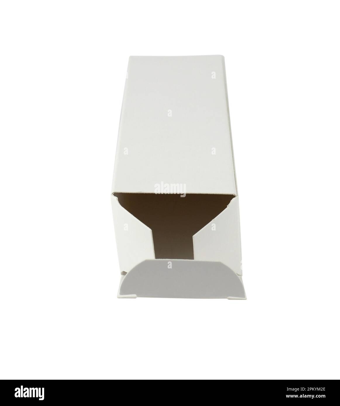 Open white box isolated from background - front side Stock Photo - Alamy
