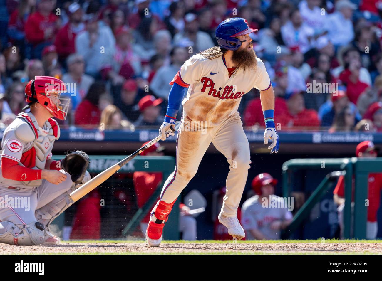 Philadelphia Phillies' Brandon Marsh (16) in action during a baseball ...