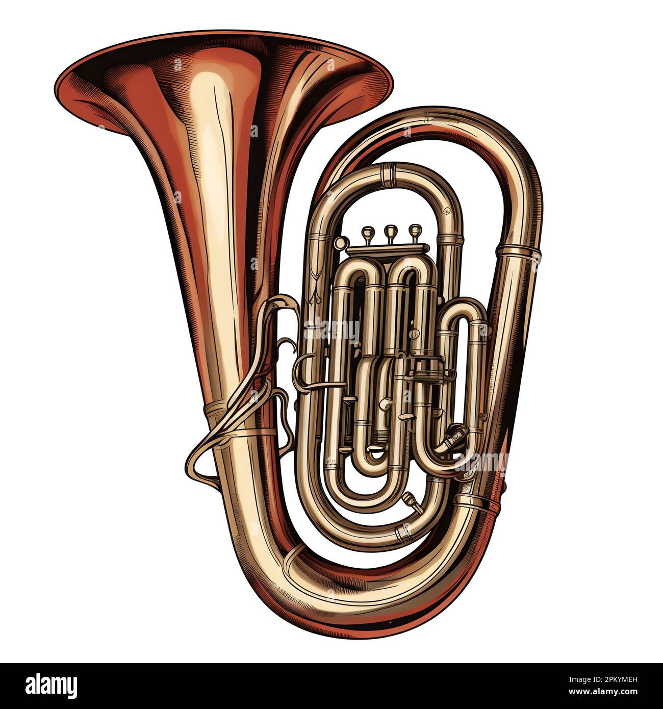 A tuba isolated on a white background Stock Photo - Alamy
